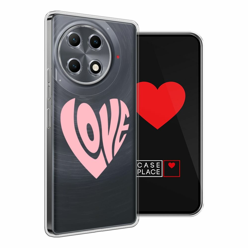 Чехол на Tecno Camon 30S / Текно Камон 30S с принтом "Love heart 3 - 14 февраля", прозрачный — фото 1
