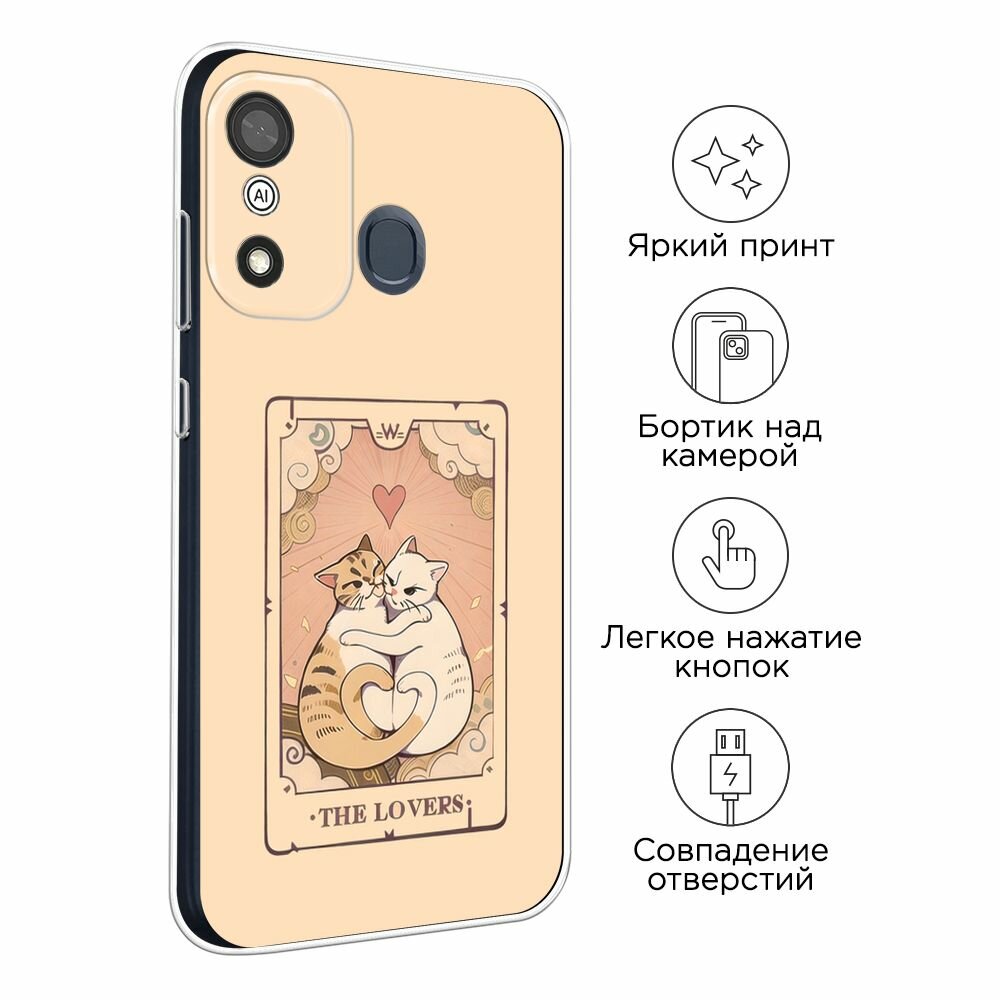 Чехол на Itel A27 / Ител А27 с принтом "The lovers cats 1 - 14 февраля" — фото 1