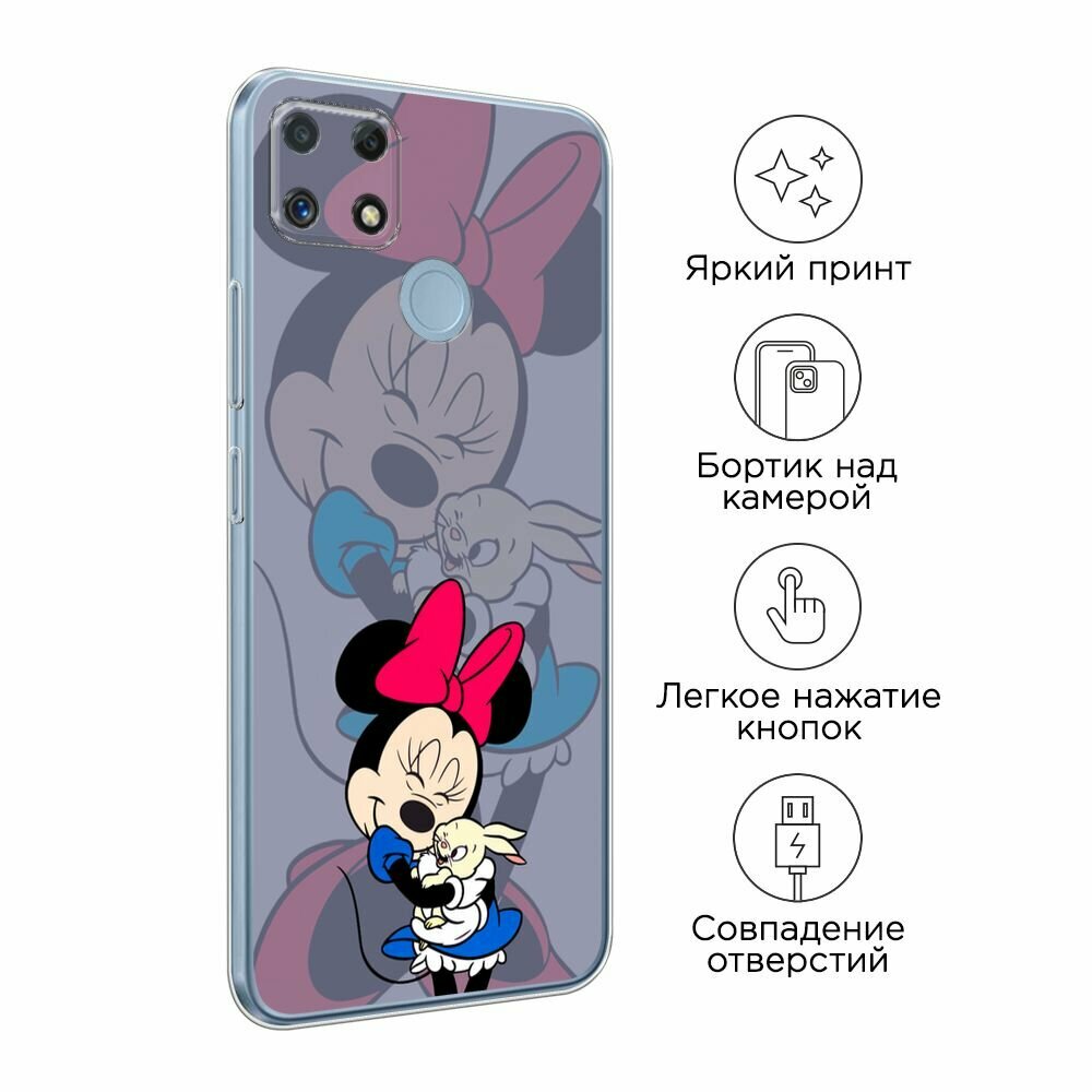 Чехол на Realme C25/C25s / Реалми С25/C25s с принтом "Минни с кроликом" — фото 1