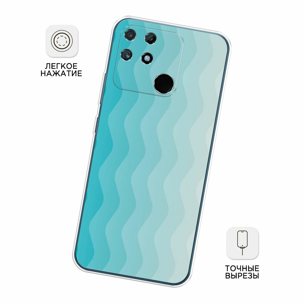 Чехол на Realme Narzo 50A / Реалми Нарзо 50A с принтом морской градиент — фото 1