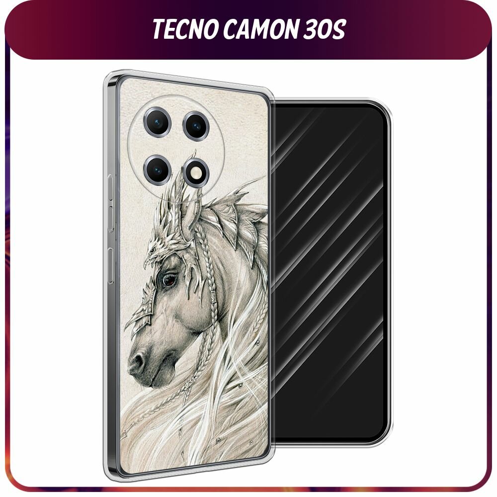 Чехол на Tecno Camon 30S / Текно Камон 30S с принтом Мифическая лошадь
