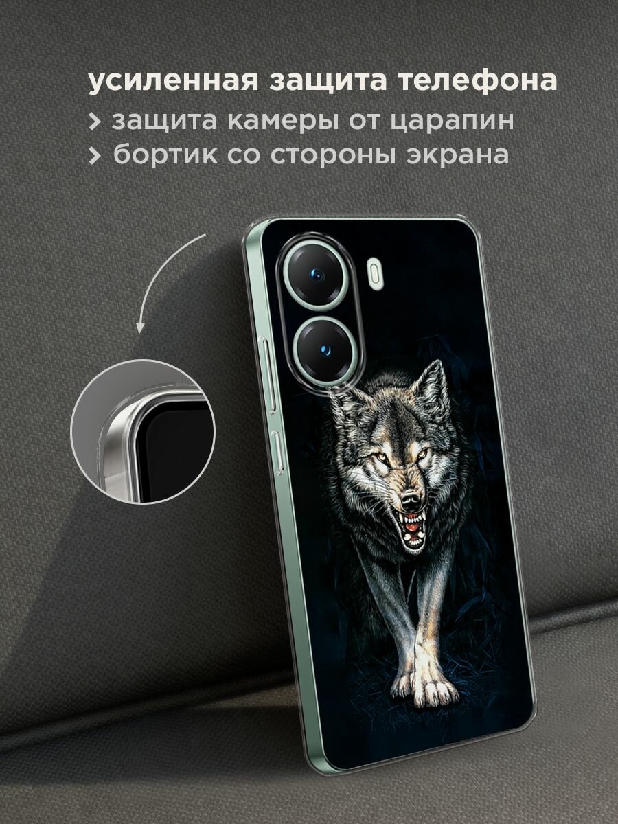 Чехол на Poco X7 Pro / Поко X7 Про с принтом "Злобный волк из ночи" — фото 1