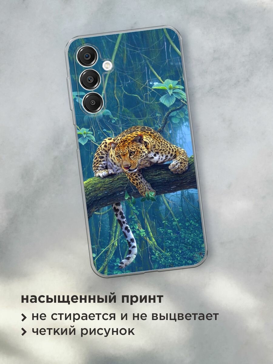 Чехол на Samsung Galaxy A16 / Самсунг А16 с принтом "Леопард охотник" — фото 1