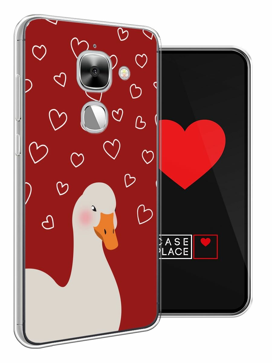 Чехол на LeEco Le 2/2 pro / Лееко Ле 2/2 про с принтом "Влюблённый гусь 1 - 14 февраля" — фото 1