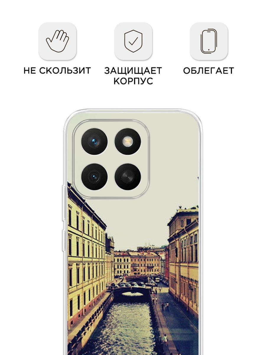 Силиконовый чехол на Honor X8c / Хонор X8c с принтом "Санкт-Петербург" — фото 1