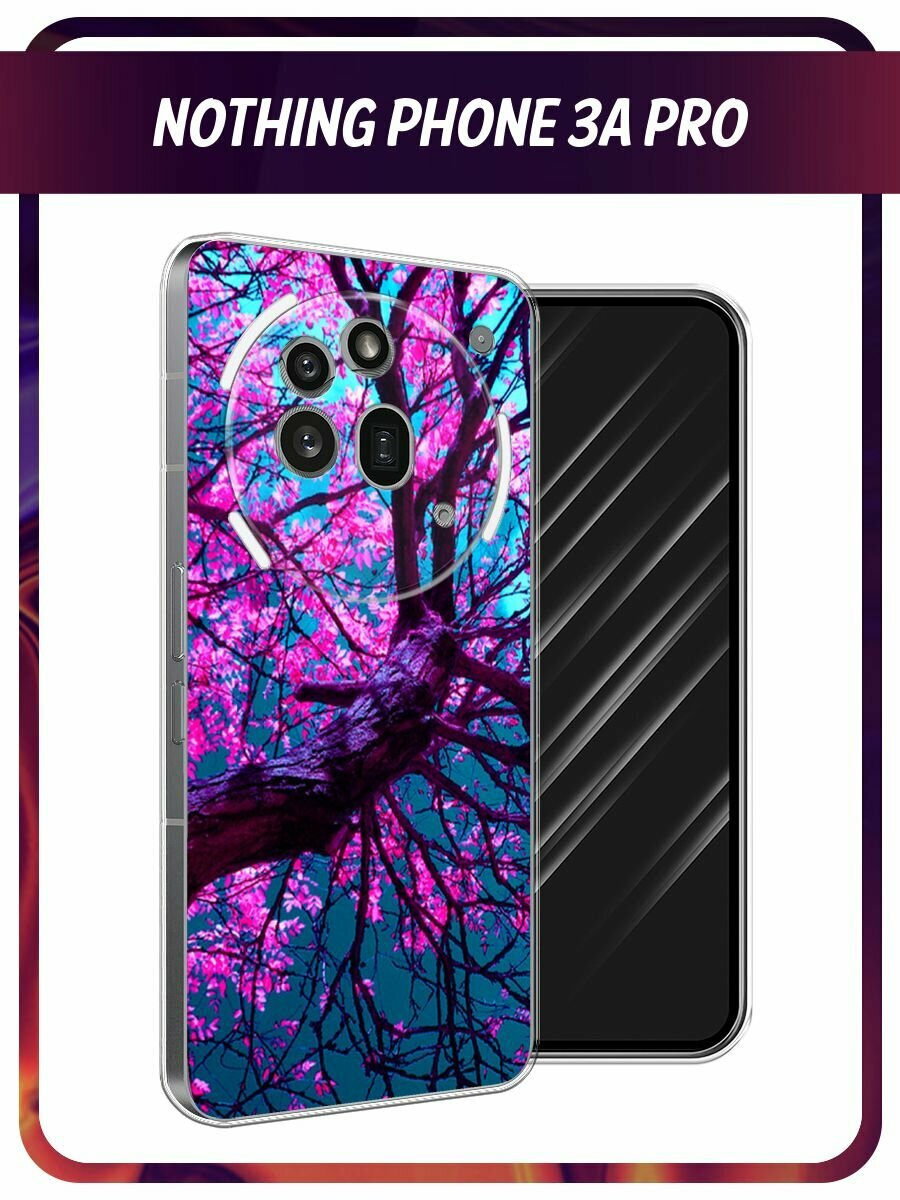 Чехол на Nothing Phone 3a Pro / Нотинг Фон 3а Про с принтом Фиолетовое дерево