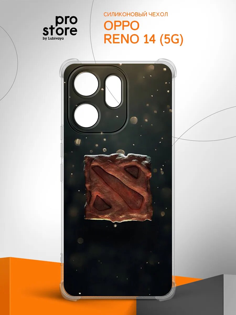 Чехол на Oppo Reno 14 (5G) / Оппо Рено 14 (5G) накладка, защита камеры и углов, прозрачный с рисунком