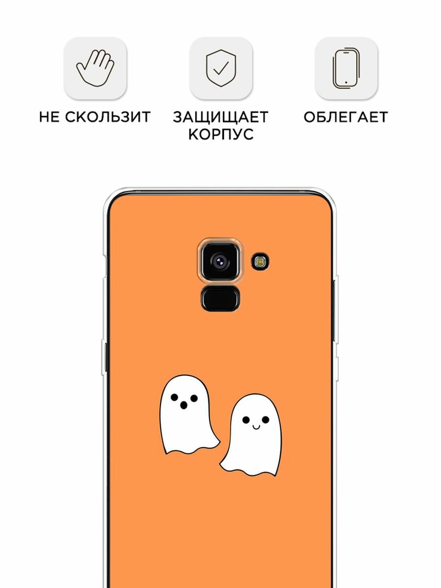 Чехол на Samsung Galaxy A8 + / Самсунг Галакси А8 Плюс 2018 с принтом Cute ghosts — фото 1