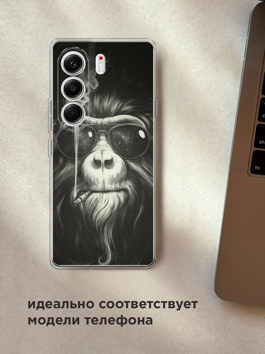 Чехол на Tecno Camon 40 Pro 5G / Текно Камон 40 Про 5G с принтом "Обезьяна в очках" — фото 1