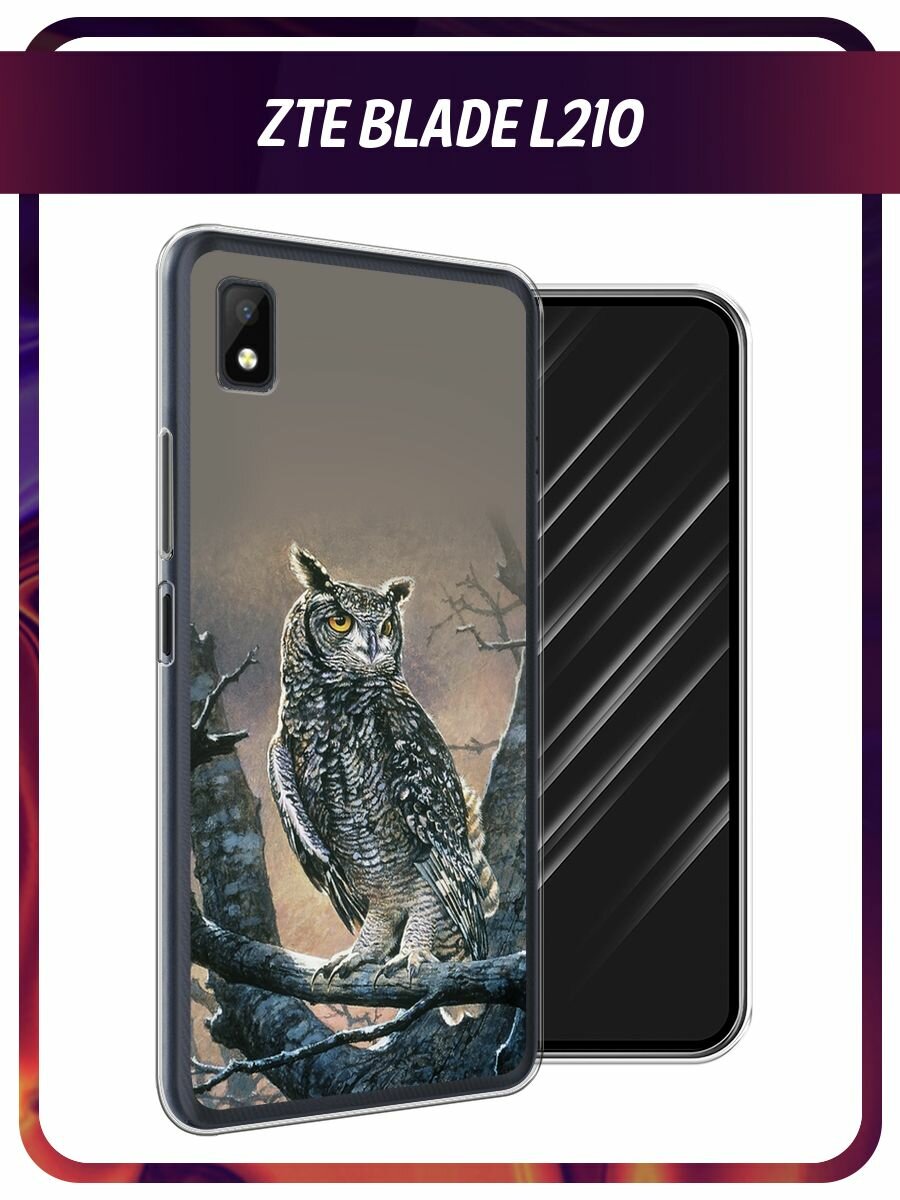 Чехол на ZTE Blade L210 / ЗТЕ Блейд L210 с принтом "Сова арт 5"