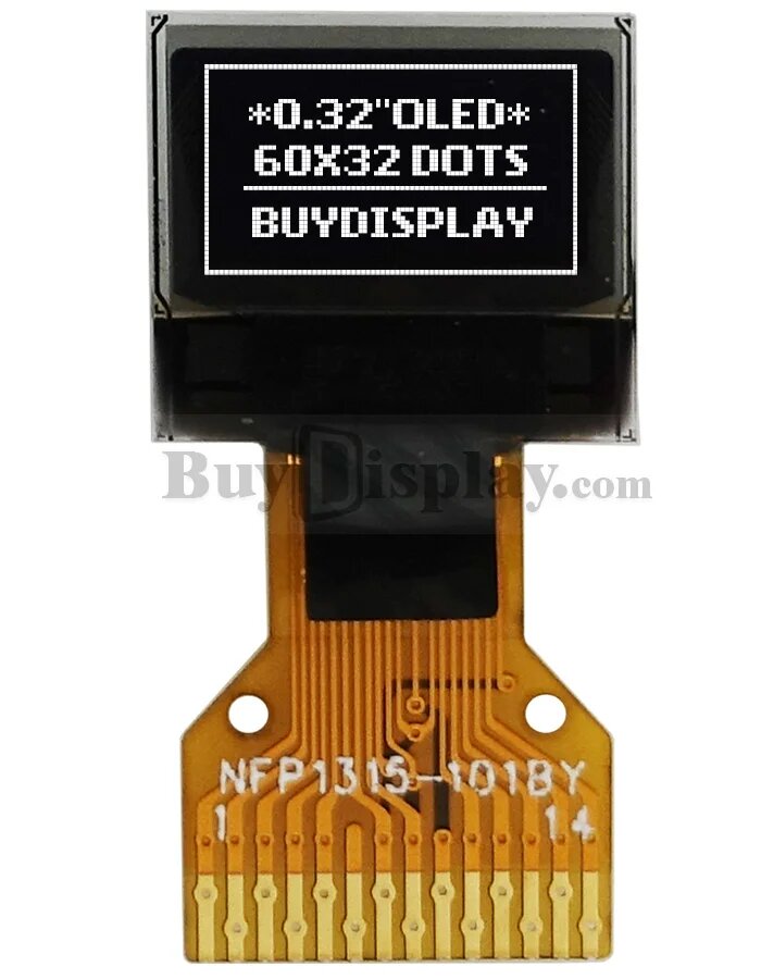 I2C Белая 0,32-дюймовая OLED-панель дисплея 60x32 пикселей, бесплатный разъем
