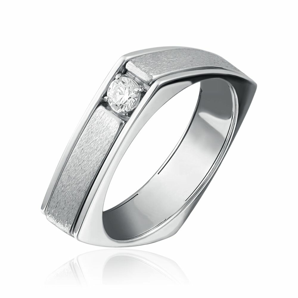 Кольцо, белое золото, 585 проба, родирование, бриллиант