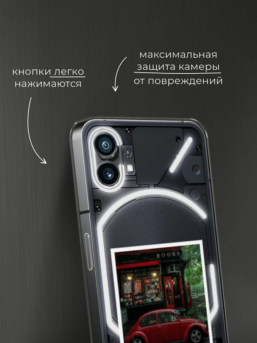 Чехол на Nothing Phone 1 / Нафинг Фон 1 с принтом Осенний палароид красный — фото 1