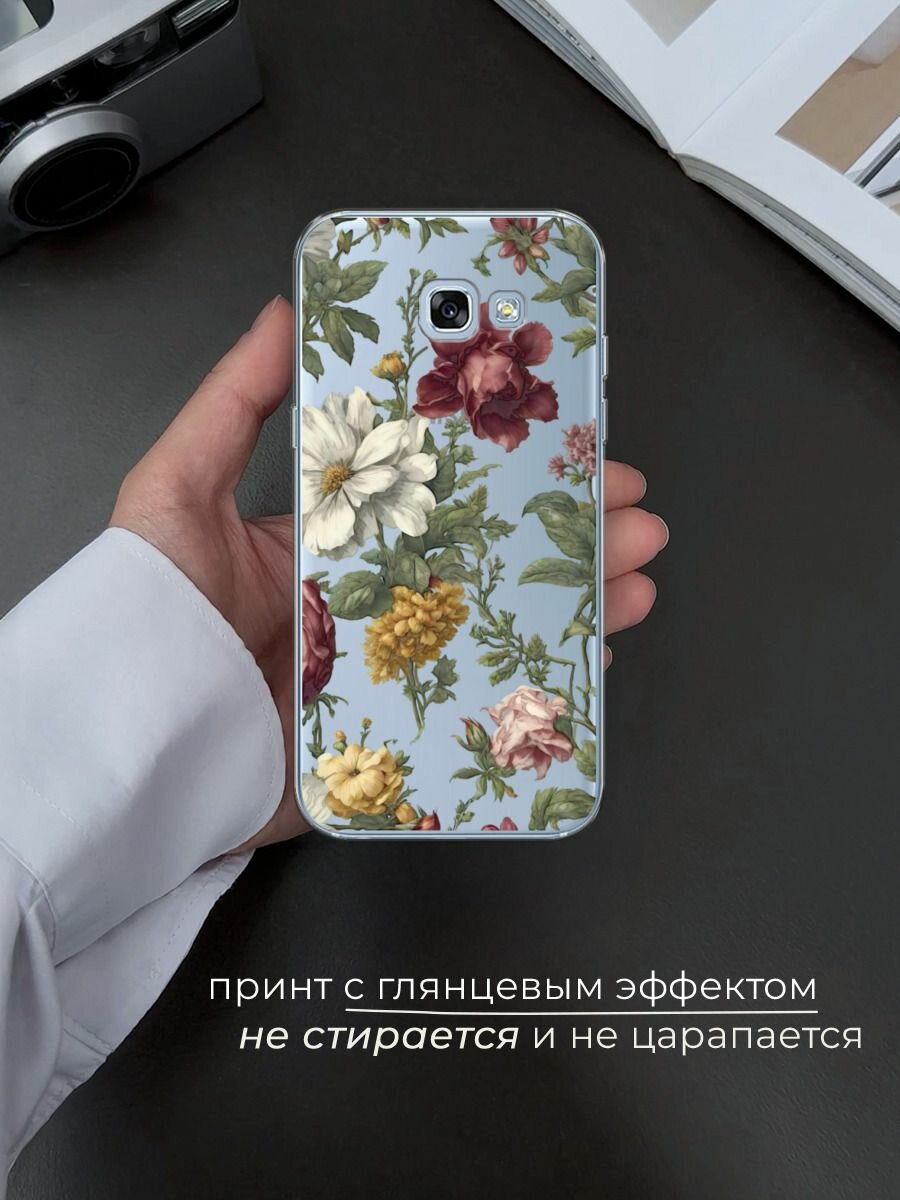 Чехол на Samsung Galaxy A5 2017 / Самсунг Галакси А5 2017 с принтом Акварельные цветы 2 — фото 1