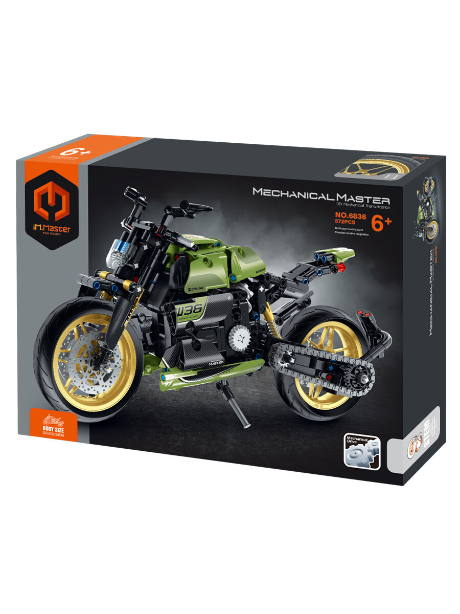 Конструктор детский пластиковый "Мотоцикл" 572 деталей (арт. 6836IMM)