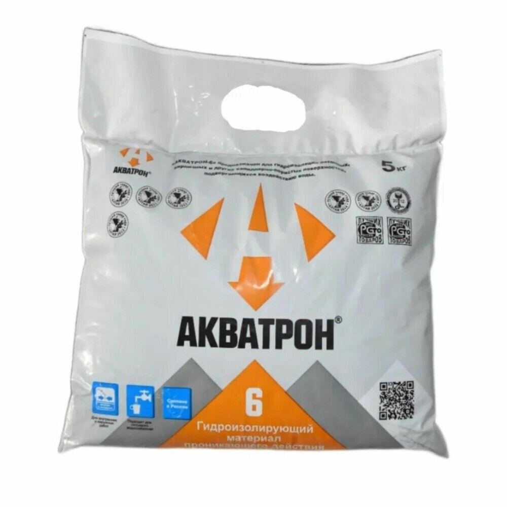 Смесь гидроизоляционная АКВАТРОН-6 Проникающая, капиллярная, с бронирующим эффектом R 3 RC: R 4