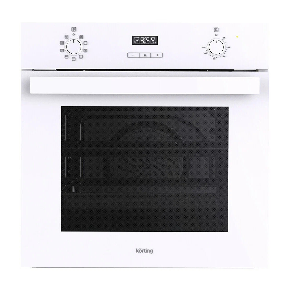 Встраиваемый электрический духовой шкаф Korting OKB 591 CSGW, 2176 Вт, 64 л, электронные часы с таймером, белое стекло