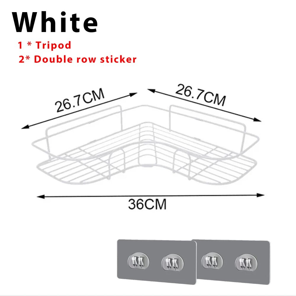 Настенный угловой стеллаж Белый, White triangle B