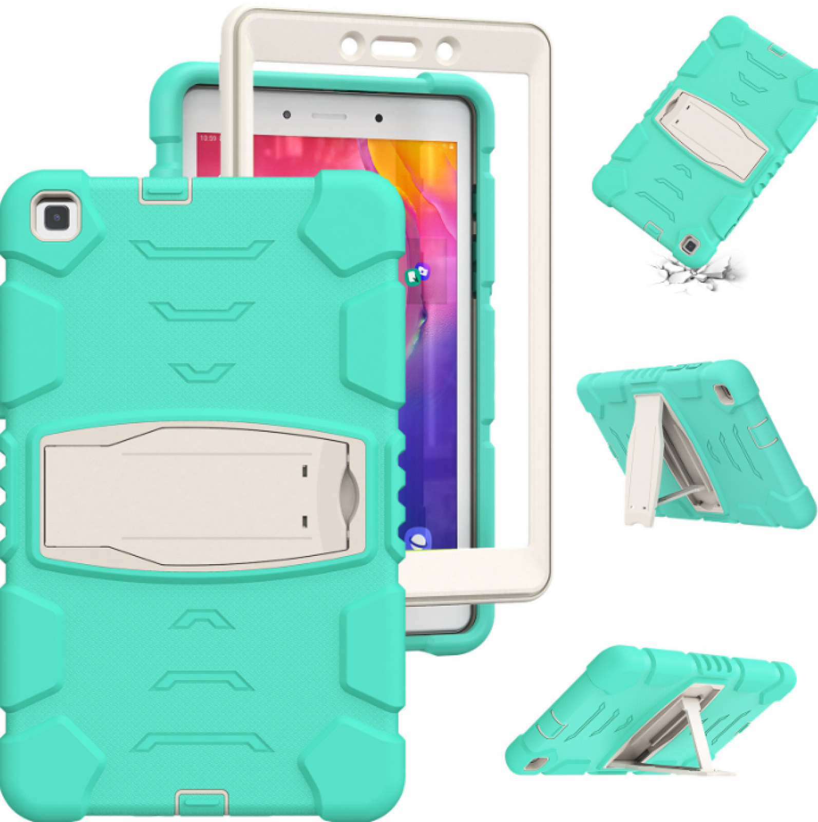 Противоударный усиленный чехол-бампер MyPads для Samsung Galaxy Tab A 10.1 SM-T510/SM-T515 мятный