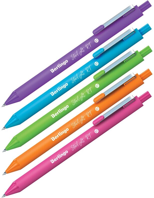 Berlingo ручка шариковая автоматическая Starlight RT 0.7 мм CBp_07251 синяя корпус ассорти 1шт