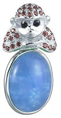 Подвеска, серебро, 925 проба, жадеит, фианит