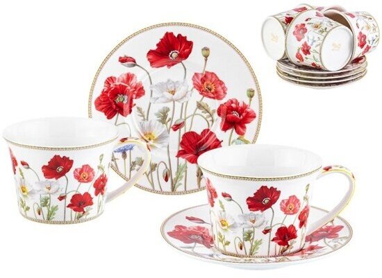 Чайный набор Elan Gallery "Маки" 12 предметов