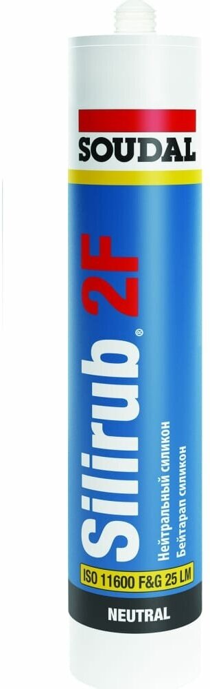 Нейтральный силиконовый герметик Soudal Силируб 2 F бесцветный, 300 мл 157057