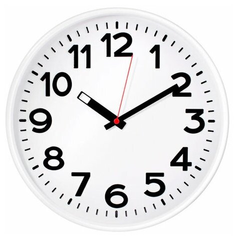 Часы настенные TROYKA 78771783, круг, белые, белая рамка, 30,5х30,5х3,5 см