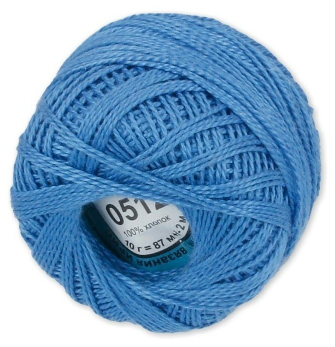 Пряжа "Gamma" Ирис 100% хлопок 10 г 82 м №0512 св-синий
