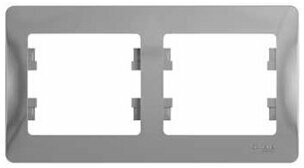 Рамка Schneider Electric GLOSSA, горизонтальная, 2-поста, 2-модуля, алюминий (GSL000302)