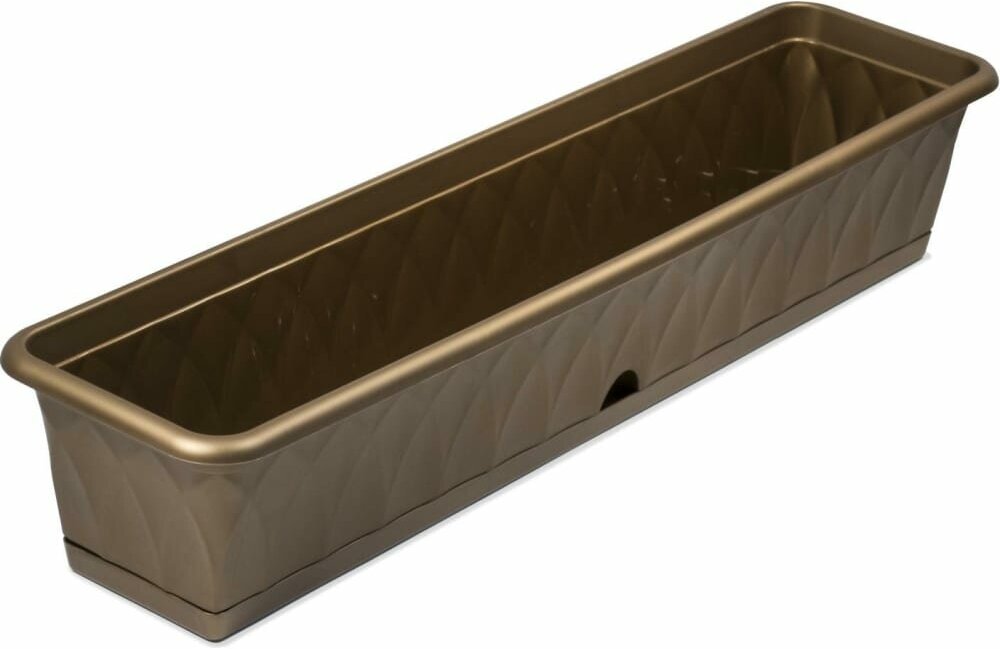 Ящик для растений с поддоном Martika Сиена 93 см, золотой С175-03-ЗОЛ,