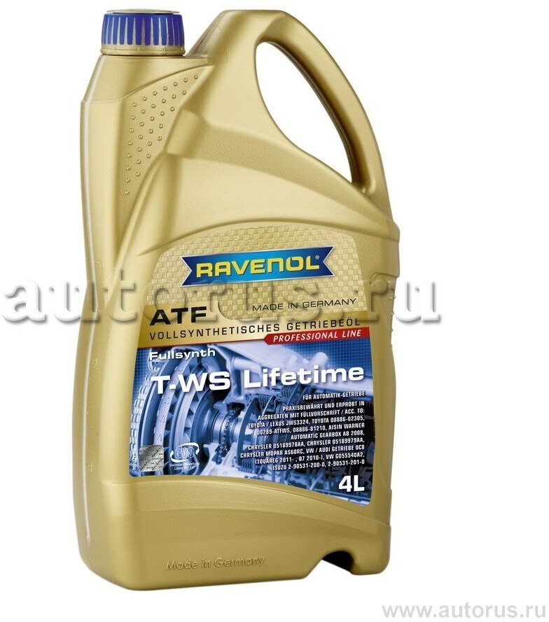 Масло трансмиссионное ravenol atf t-ws lifetime 4 л 4014835743397