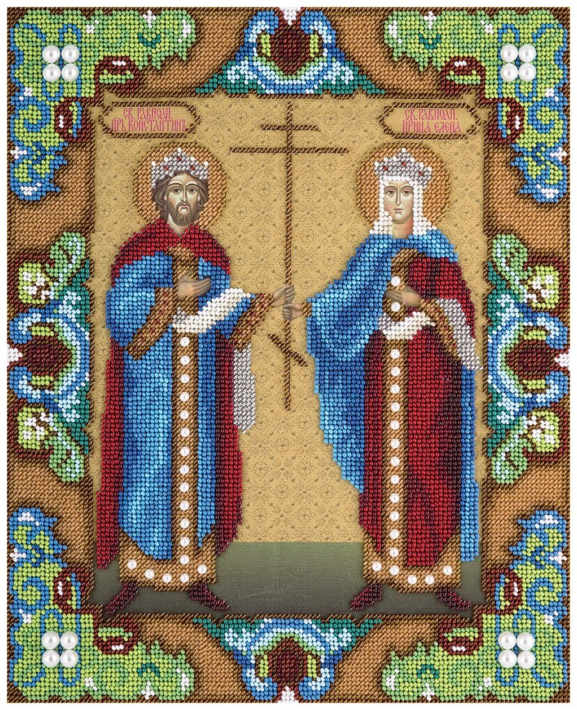 Набор для вышивания PANNA CM-1827 "Икона Святых равноапостольных царя Константина и царицы Елены" 25.8 х 30.8 см
