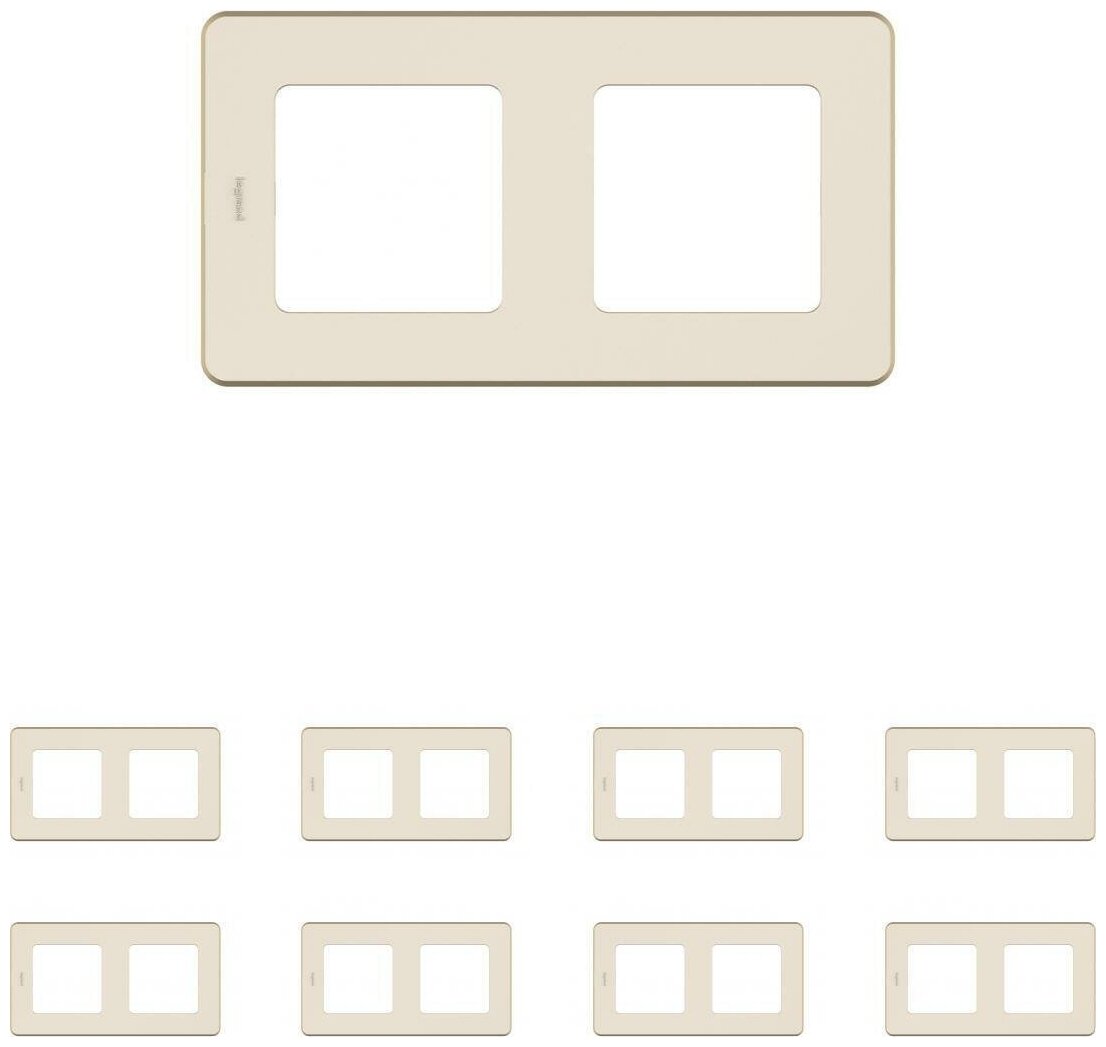 Рамка Legrand Inspiria двухместная универсальная слоновая кость (комплект из 8 шт)