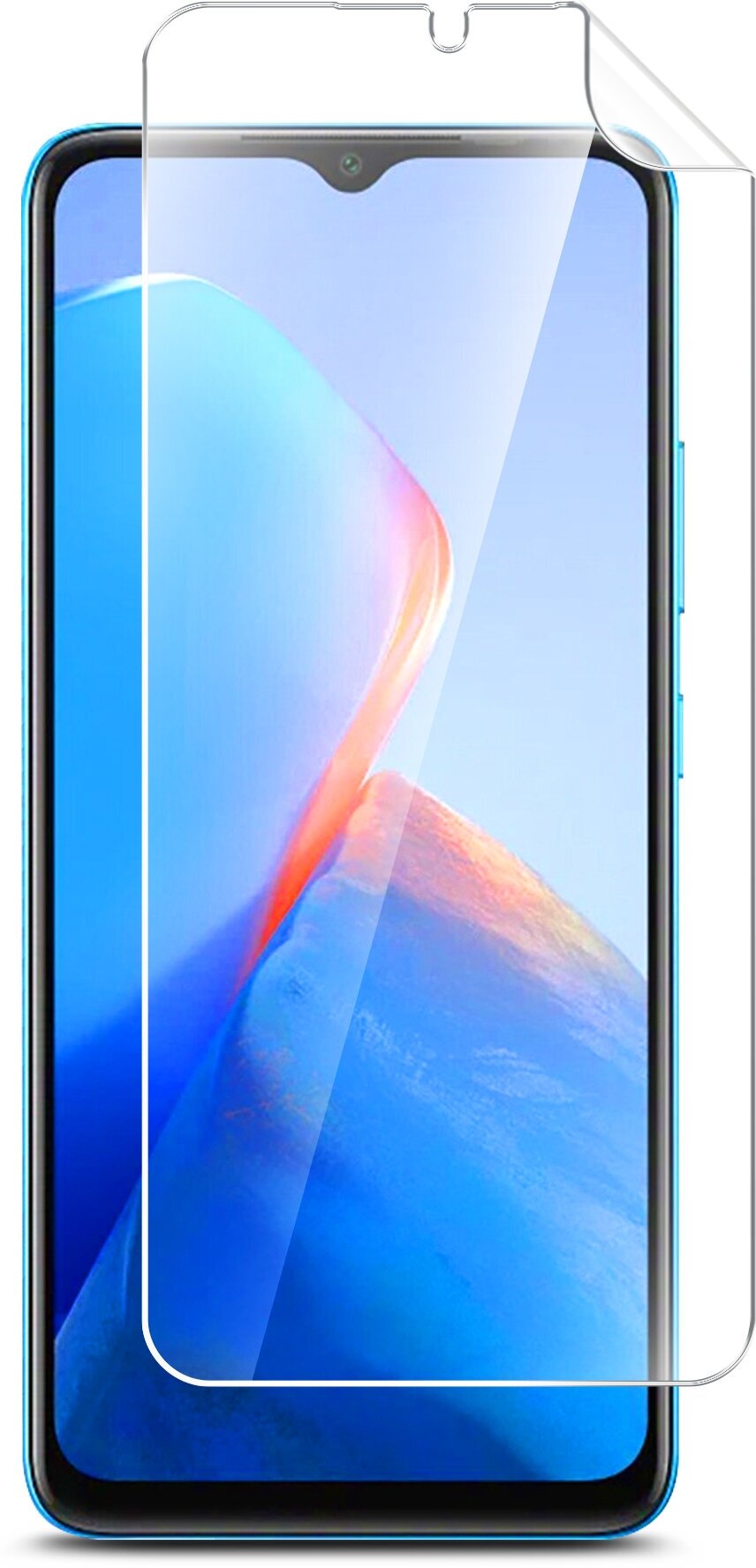 Защитная пленка на Infinix Smart 7/ 7 HD (Инфиникс Смарт 7) на Экран прозрачная гидрогелевая силиконовая клеевая основа полноклеевое, Miuko
