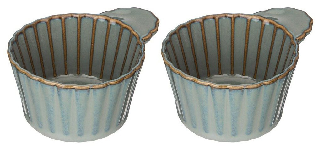 Набор форм для выпечки и сервировки bronco "Soul kitchen"2 шт 8/10*8*4,5 см 100 мл синий