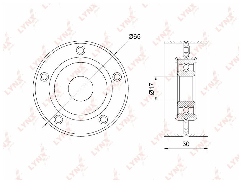 Ролик натяжной приводного ремня для RENAULT DUSTER, KAPTUR, AVANTIME / NISSAN PRIMERA / LYNXauto PB-5222
