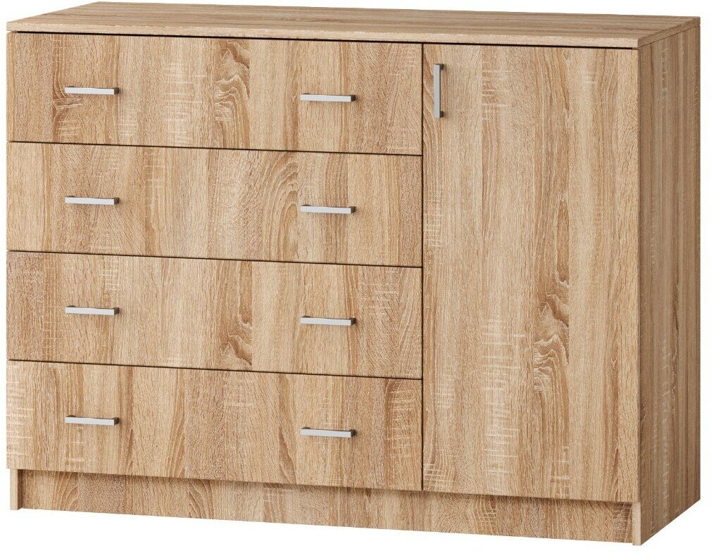 Комод для одежды Бард 3.2, Легкомаркет, ЛДСП, цвет дуб сонома, 100х89х40, 4 ящика/дверь