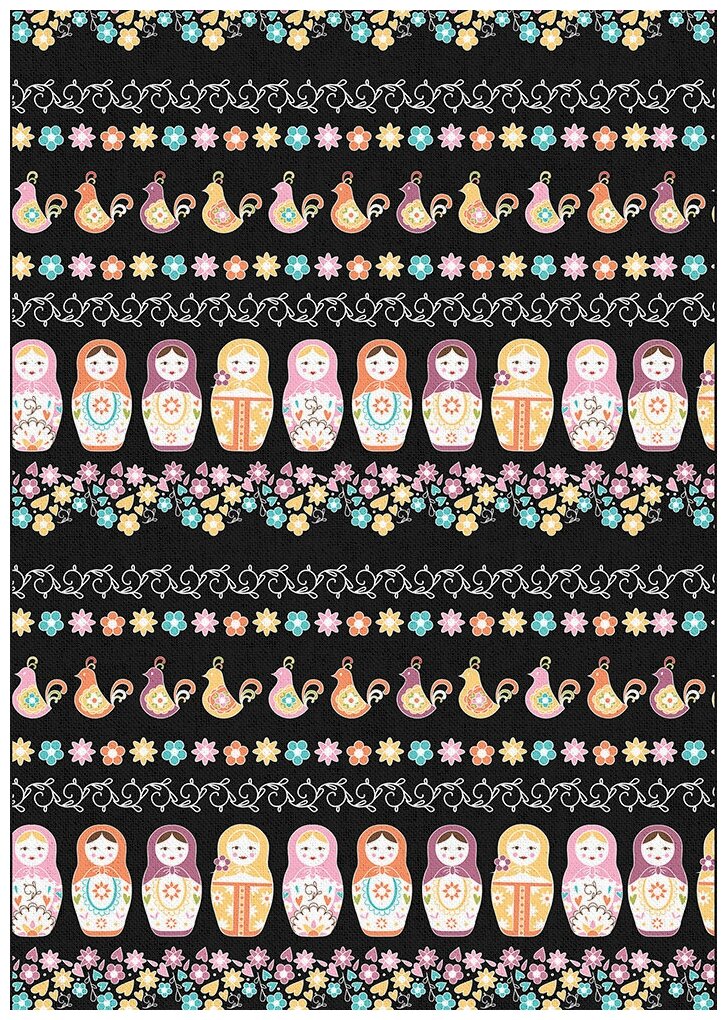 Ткани фасованные PEPPY (A - O) для пэчворка крошки-матрёшки фасовка 50 x 55 см 146±5 г/кв. м 100% хлопок КМ-09 черный
