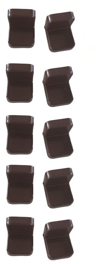 Уголок крепежный 20х20 с пластиковой крышкой, коричневый, 10 штук.