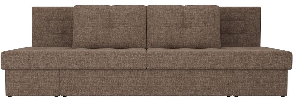 Прямой диван Дублин Коричневый 2 Рогожка, еврокнижка, 238х150х96 см, с ящиком для белья