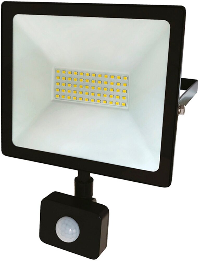 Прожектор светодиодный Rexant, с датчиком движения, 50 Вт, 6500 К, IP44, черный