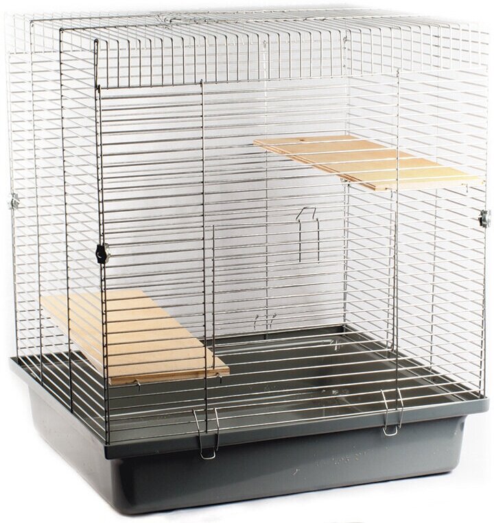 Вака Клетка для шиншилл, сборно-разборная, с 2-мя деревянными полками, 52х58х66 см