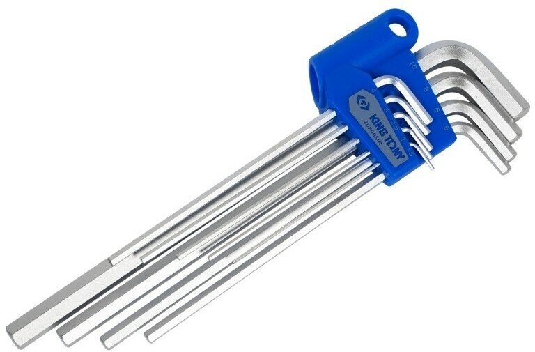 Набор Г-образных шестигранников, 1,5-10 мм, длинные, 9 предметов KING TONY 20209MR