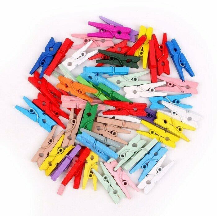 Набор прищепок для декора Классика 50 шт, 1 шт. 2,5 см