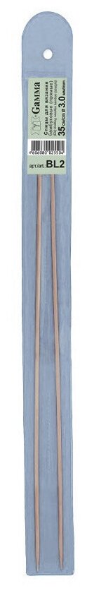 Спицы GAMMA прямые BL2 бамбук d 3.0 мм 35 см - 36 см .