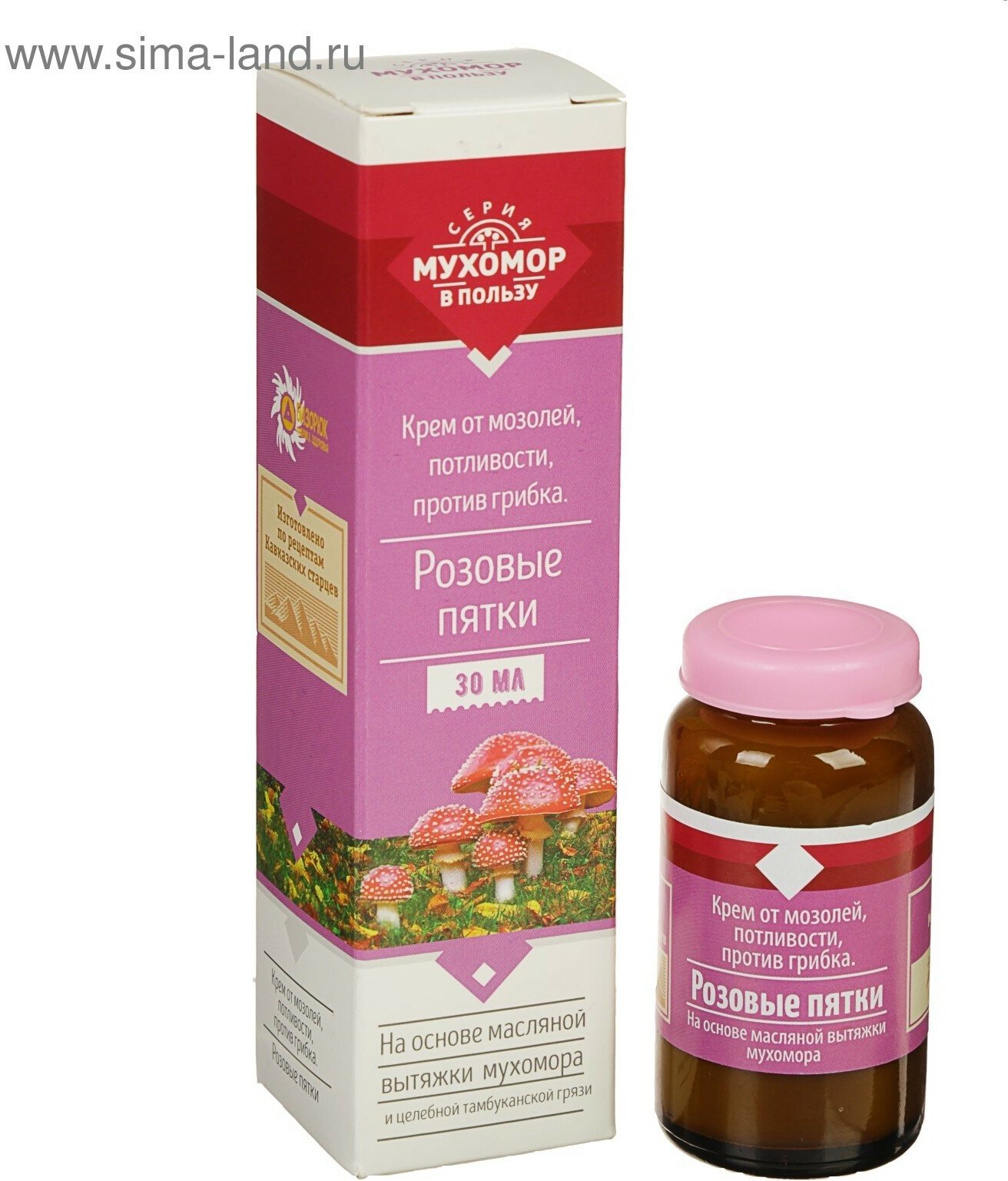 Крем "Мухомор" от мозолей, потливости, против грибка, 30 мл