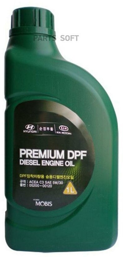 HYUNDAI-KIA 0520000120 масло моторное 5W30 (1L) KR! Premium DPF\ Mobis