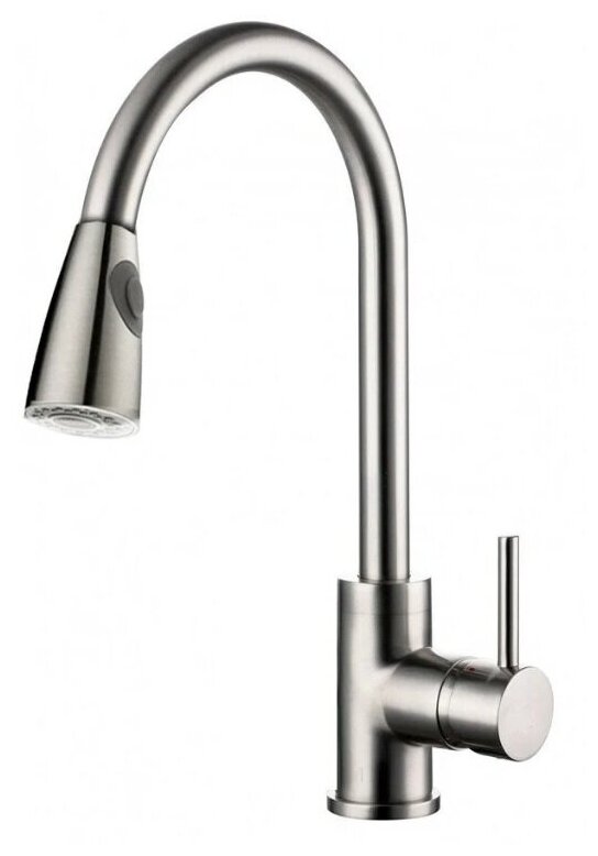 Смеситель Potato Elegant для кухни с выдвижным изливом, нержавеющая сталь P0046S