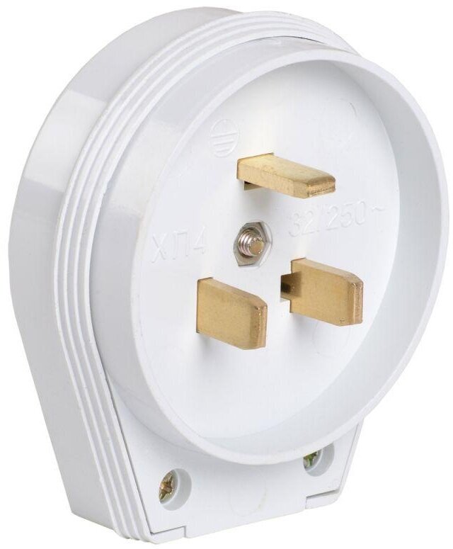 Вилка ВПпл10-01-Ст разборная для плиты 32А с заземл. контактом бел. EVP10-32-01-K01, IEK EVP103201K01 (10 шт.)